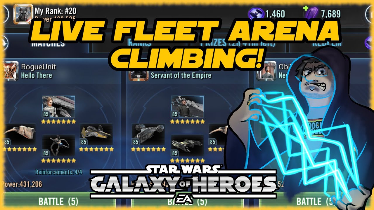 SWGOH Fleet Arena - LIVE! Climbing on both accounts - YouTube