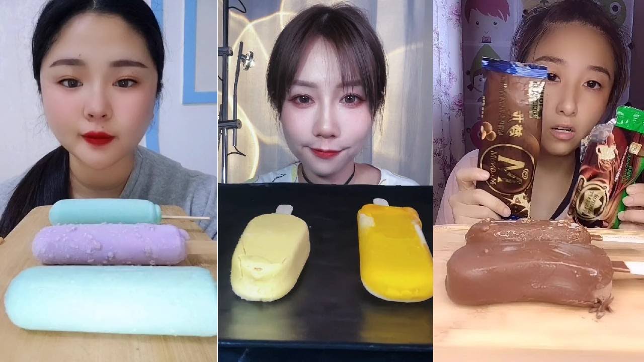 enak es krim mukbang eating show ice cream p08 - YouTube