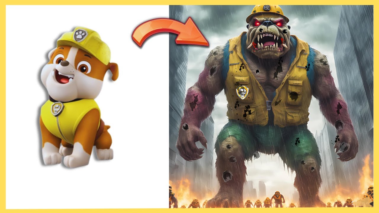 PAW PATROL as GIANT ZOMBIE - All Characters - YouTube