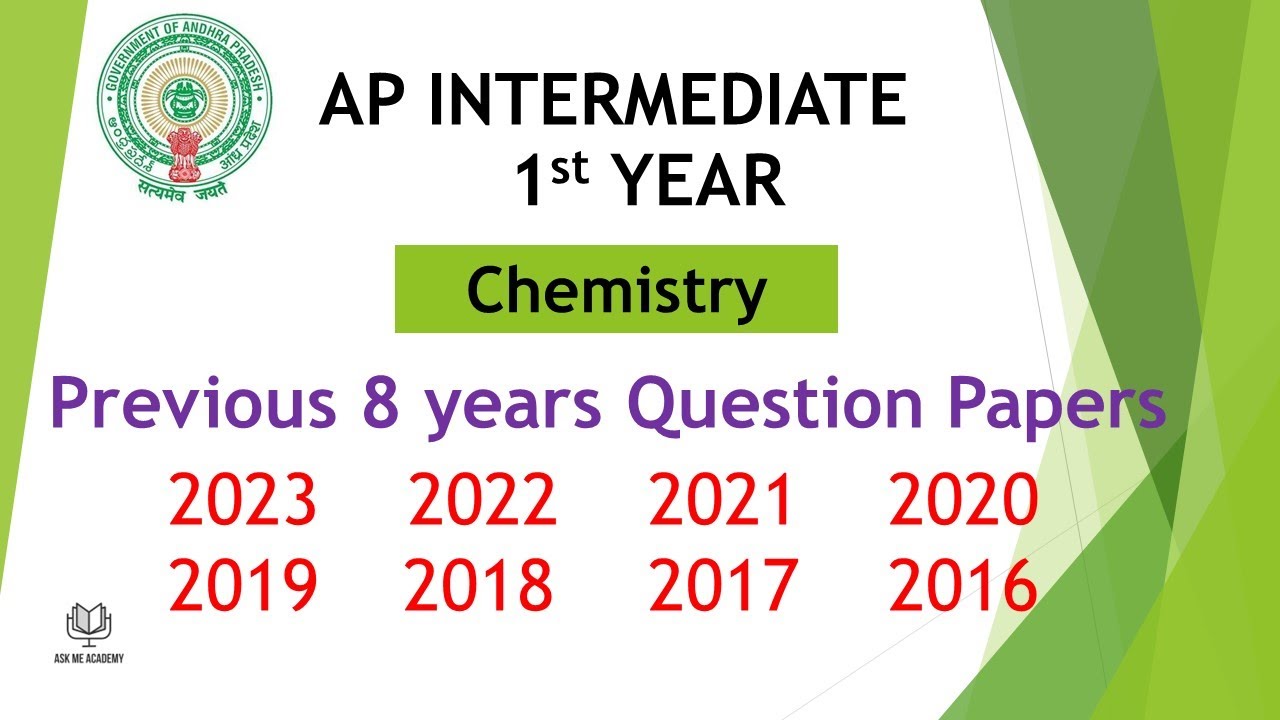 AP Inter 1st Year Chemistry EM 2023, 2022, 2021, 2020, 2019, 2018, 2017 ...