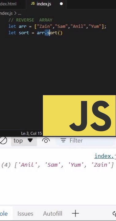 Reverse Arrays Javascript Shorts Shortvideo Youtube