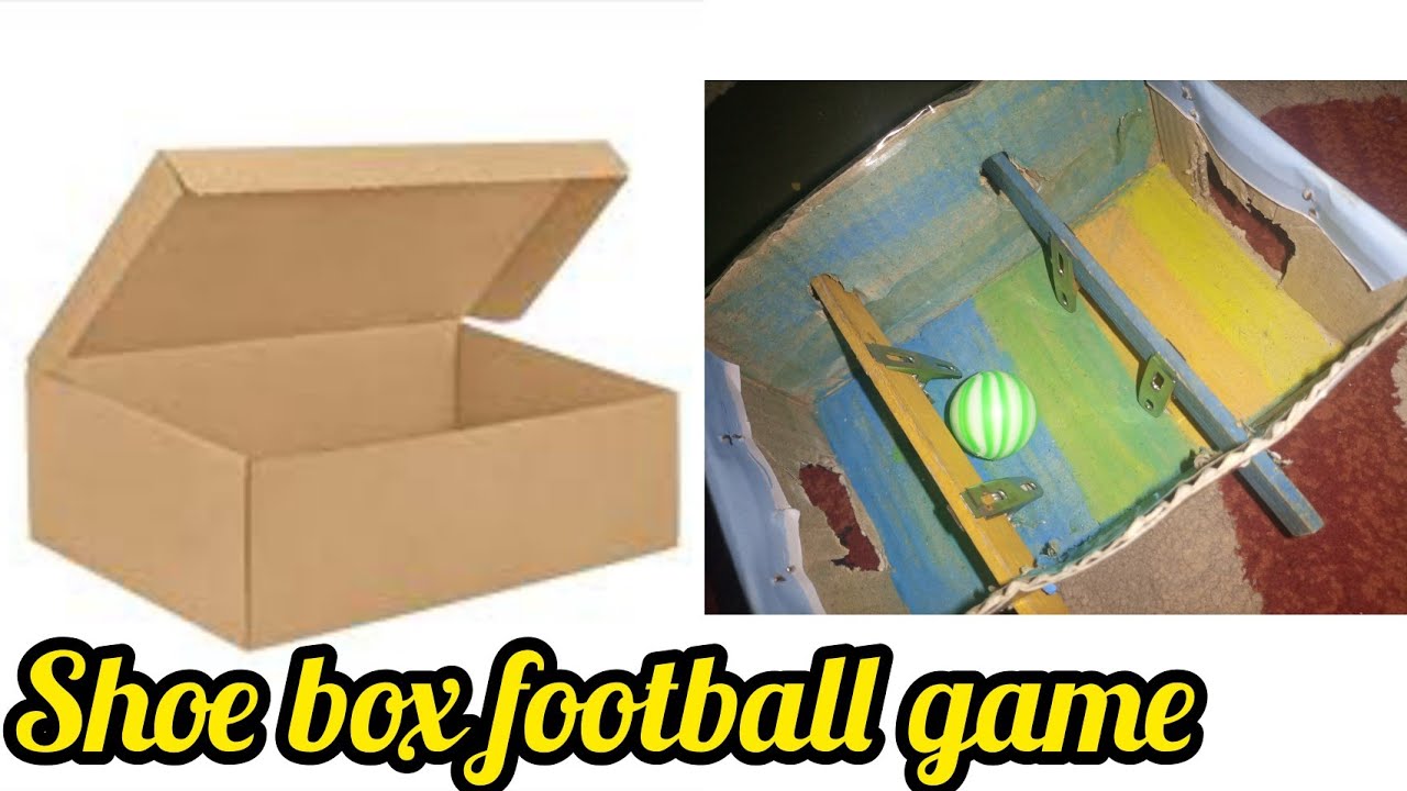 DIY cardboard shoe box football game⚽ | cardboard Craft game - YouTube