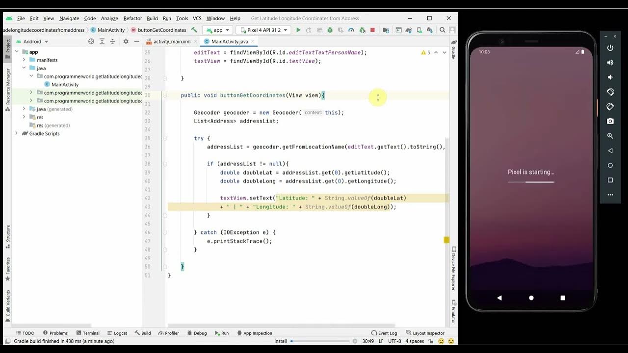 How to get Latitude and longitude coordinates from text address in your ...