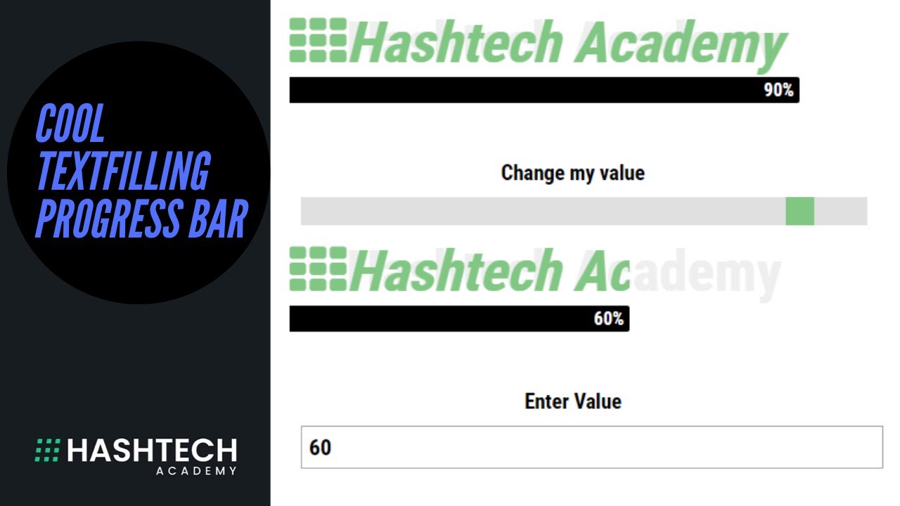 Attractive Text Filler Progress bar Using HTML CSS JavaScript - YouTube
