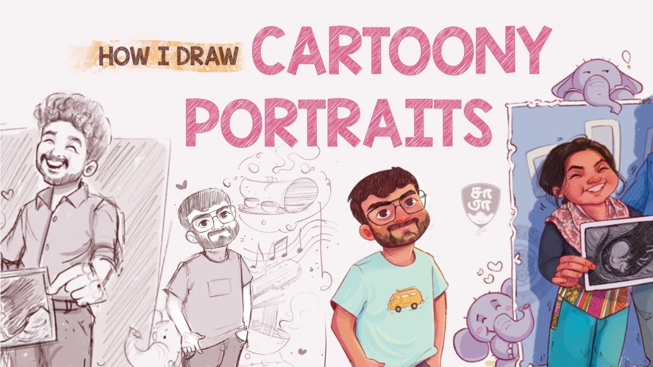 How i draw cartoony portraits | My drawing process - YouTube