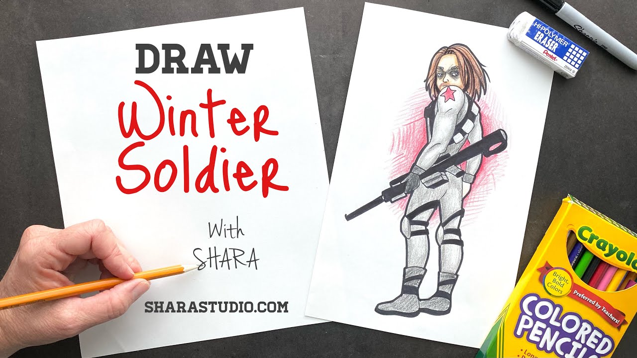 How to draw Winter Soldier - YouTube