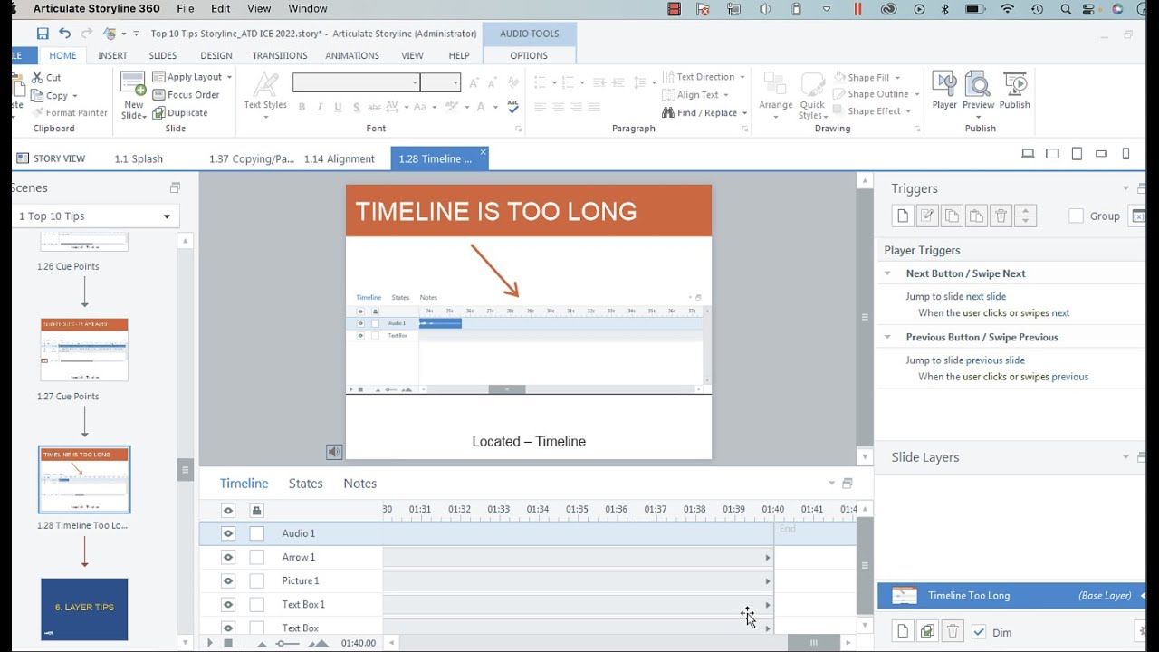 Quick Tip to Shorten a Too Long Timeline in Articulate Storyline 360 ...