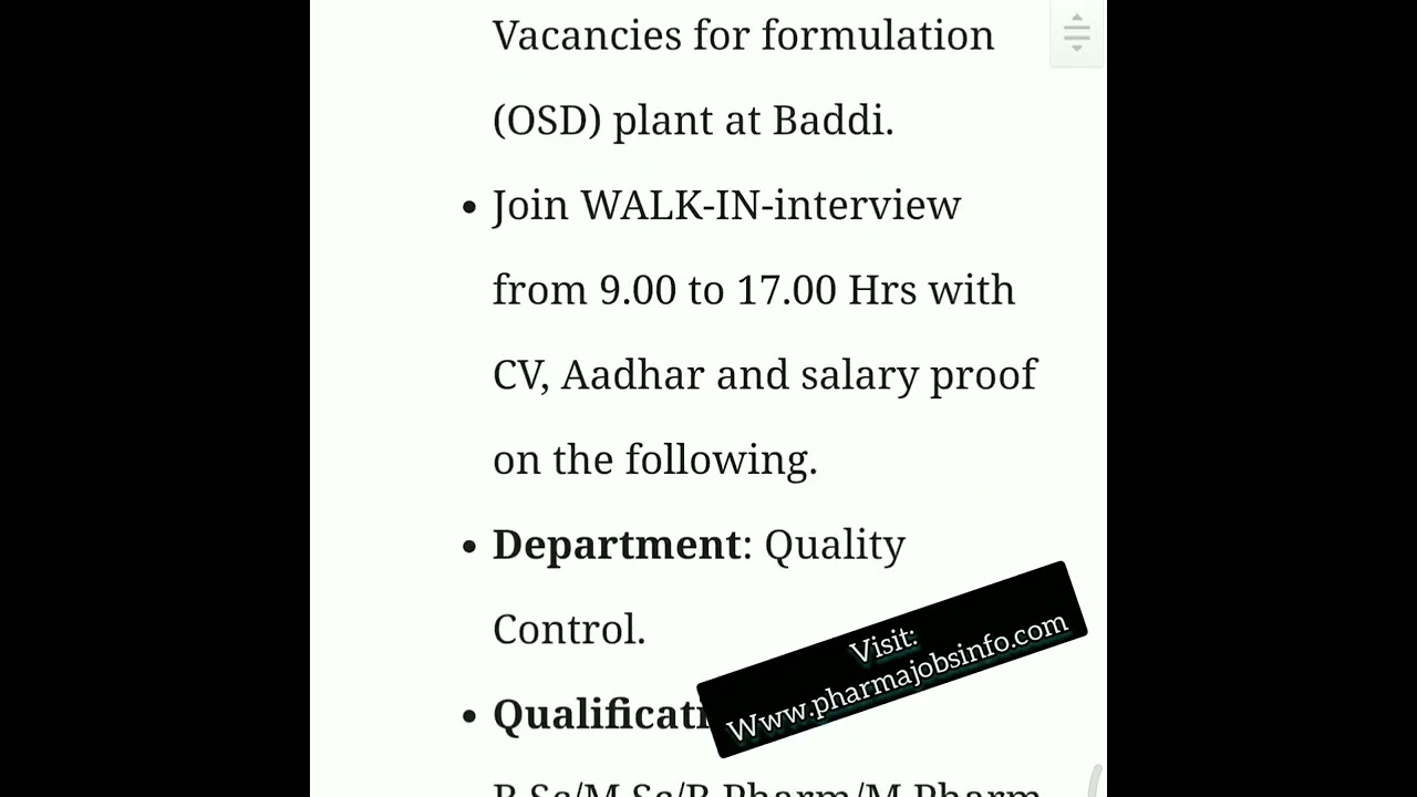 🔥Pinnacle Life Science Baddi Jobs Vacancy | Quality Control Jobs | MSc ...