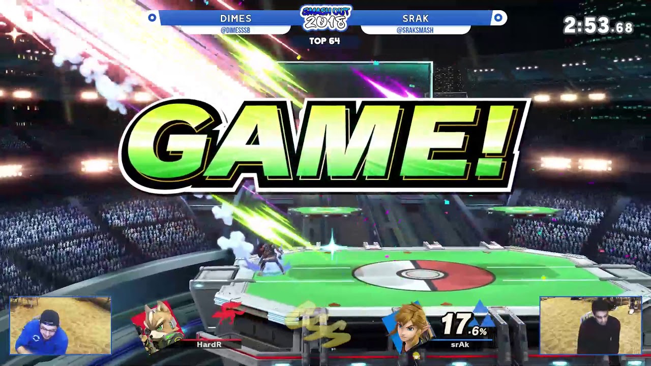 [Smash Out 2018] Winners Round 3: Dimes (Fox) vs. srAk (Link) - YouTube