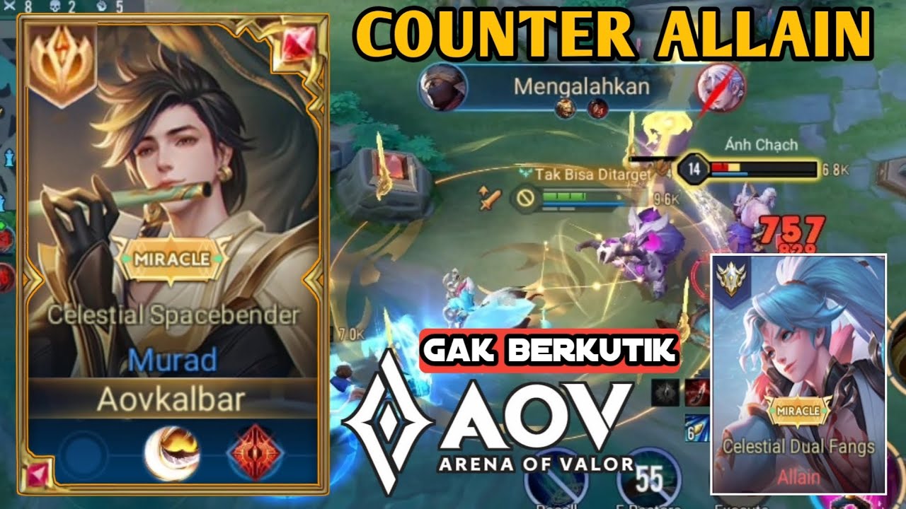 AOV MURAD DS GAMEPLAY|murad VS allain tercounter|RoV|Arena of valor ...