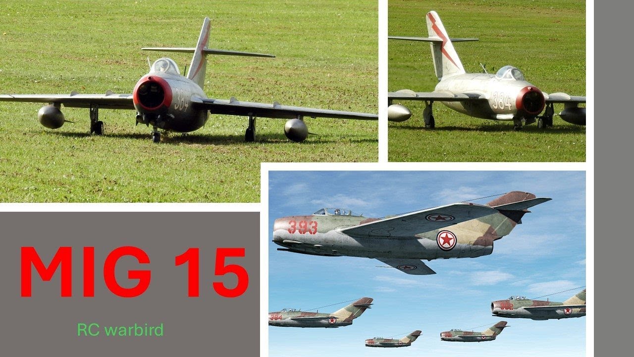 Warbird MIG 15 1:5 - geflogen bei böigem Wind - YouTube