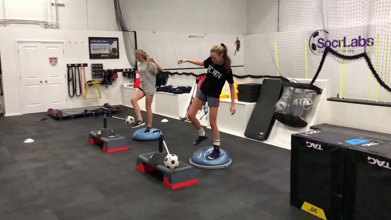 Soccer Balance and Coordination with Bosu Ball - YouTube