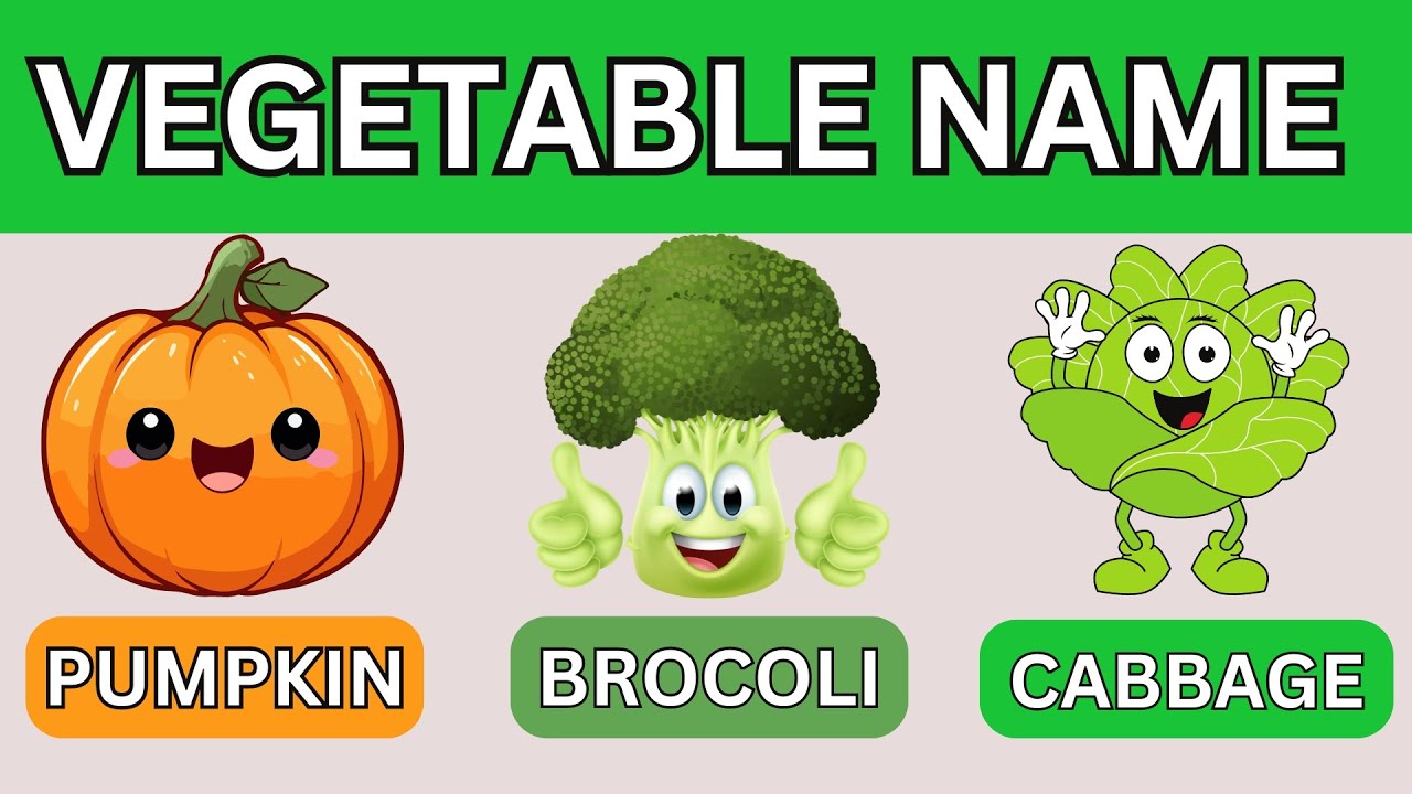 Vegetables Vocabulary /Vegetable Names with Crocodile Kids! Learn Name ...