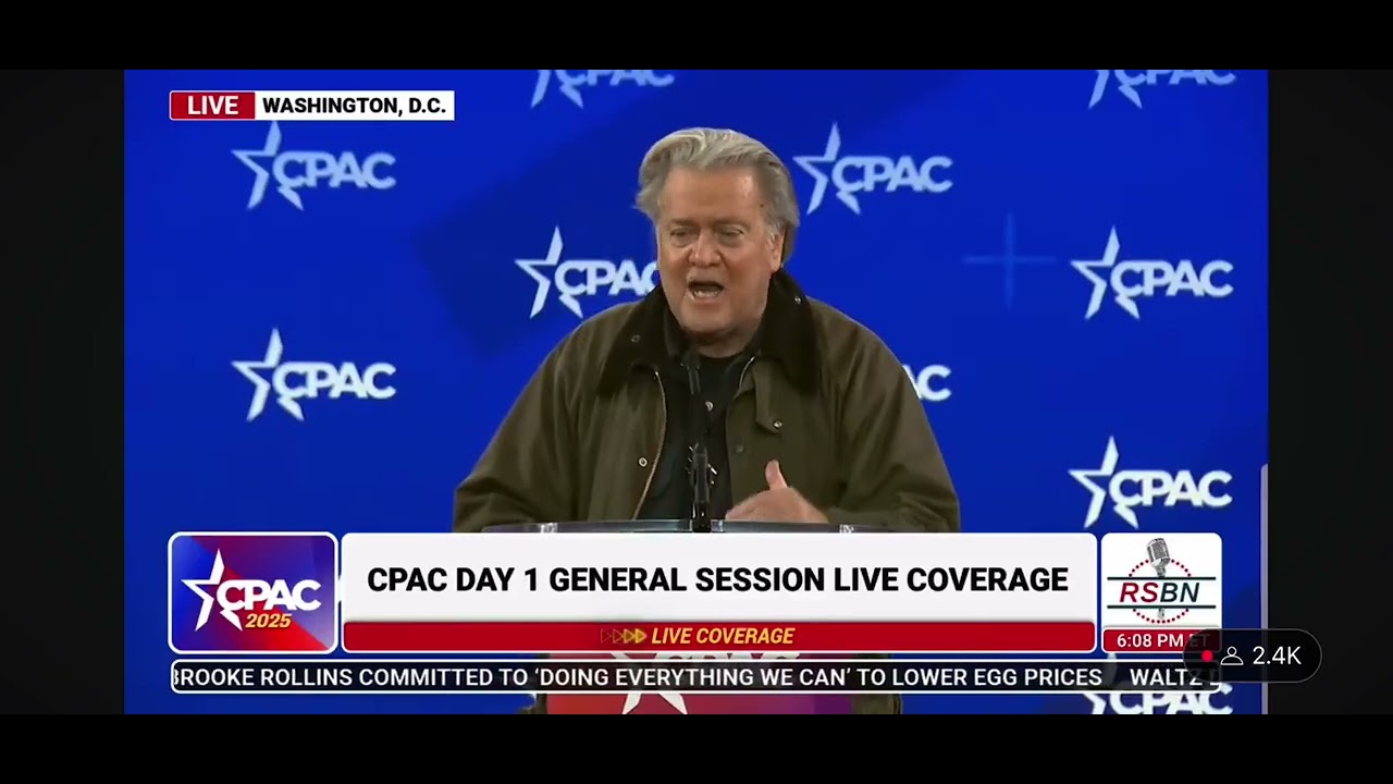 Steve Bannon Nazi Salute @ CPAC - 2/20/25 - YouTube