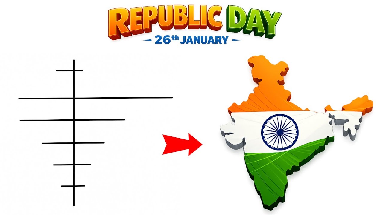 India map drawing | republic day drawing | india map drawing easy | 26 ...