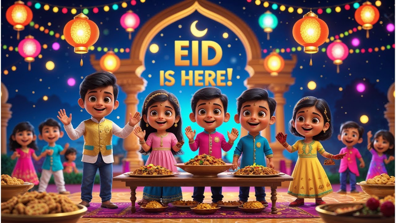 Eid is Here | Eid Song | Nursery Rhyme | Kids Poem | Eid Mubarak 2025 - YouTube