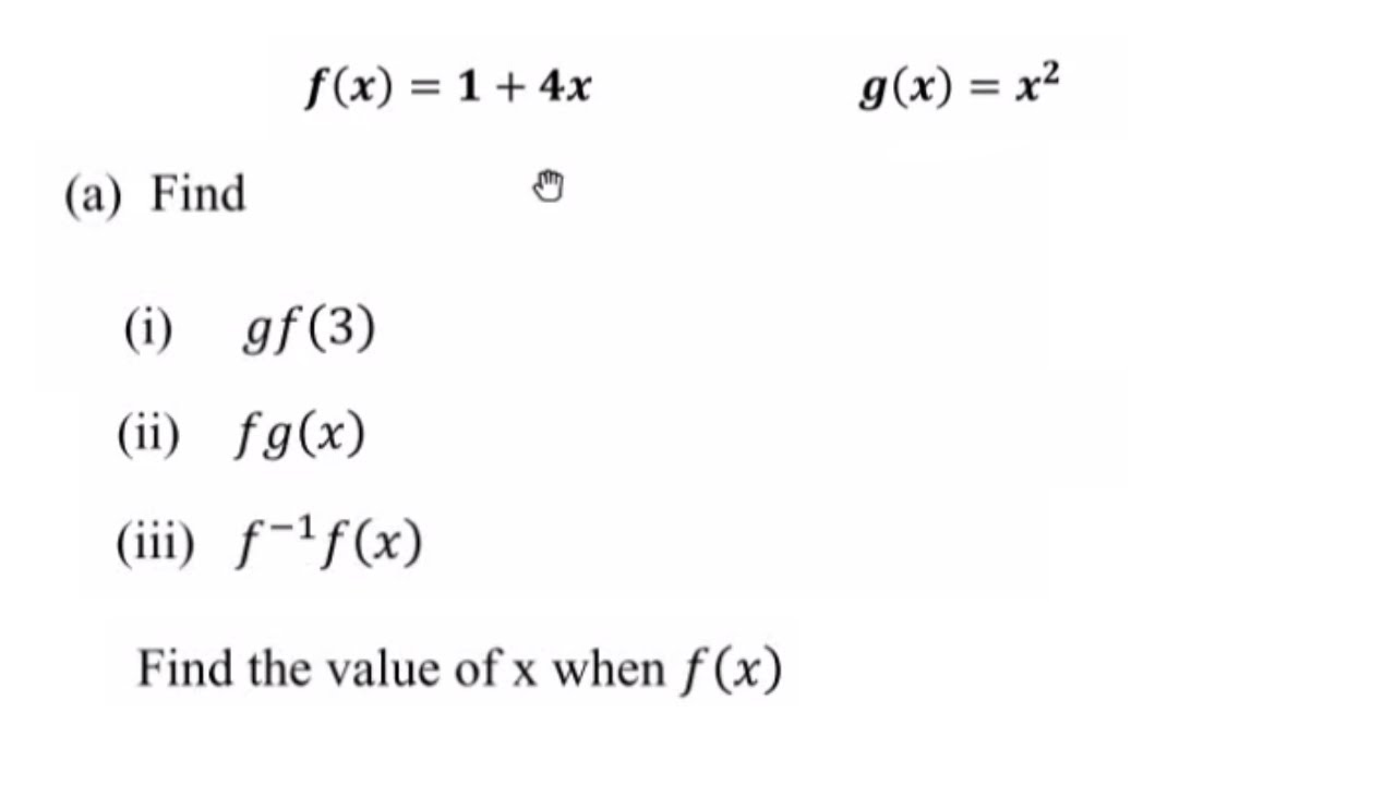 If F x 1 4x And G x X Find The Given Functions YouTube if-f-x-1-4x-and-g-x-x-find-the-given-functions-youtube