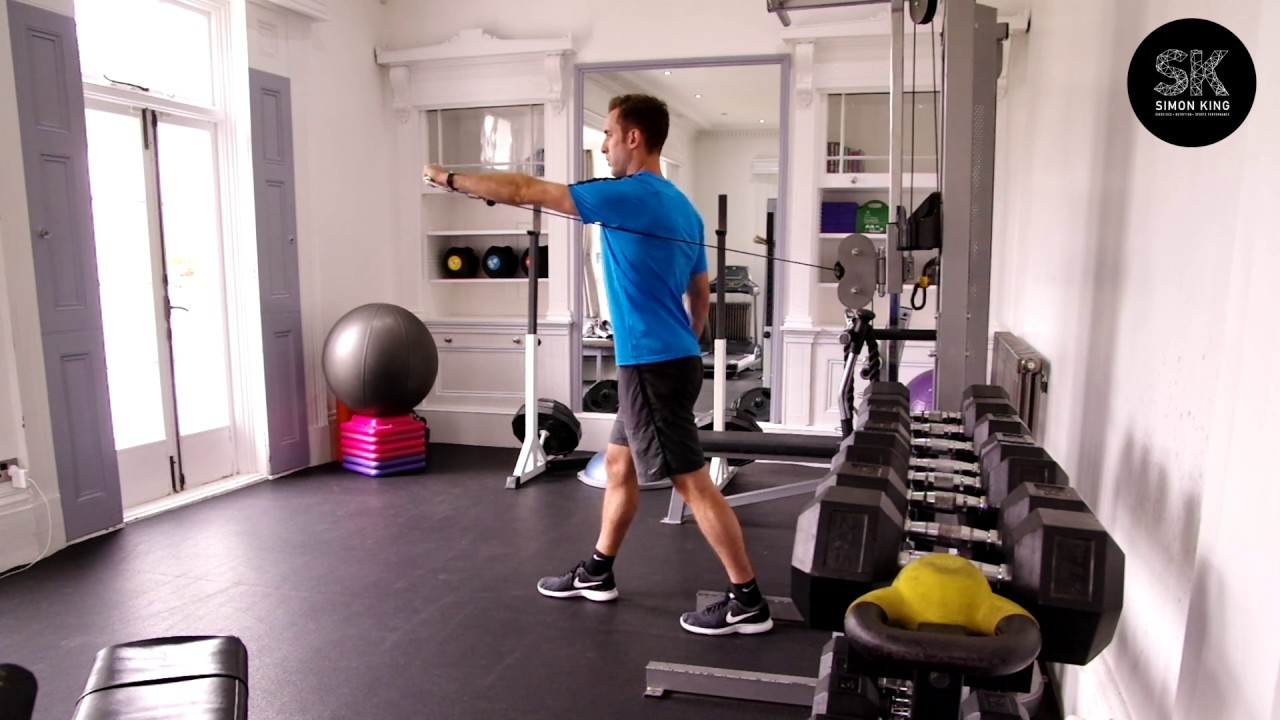 Standing Single Arm Cable Presses - YouTube