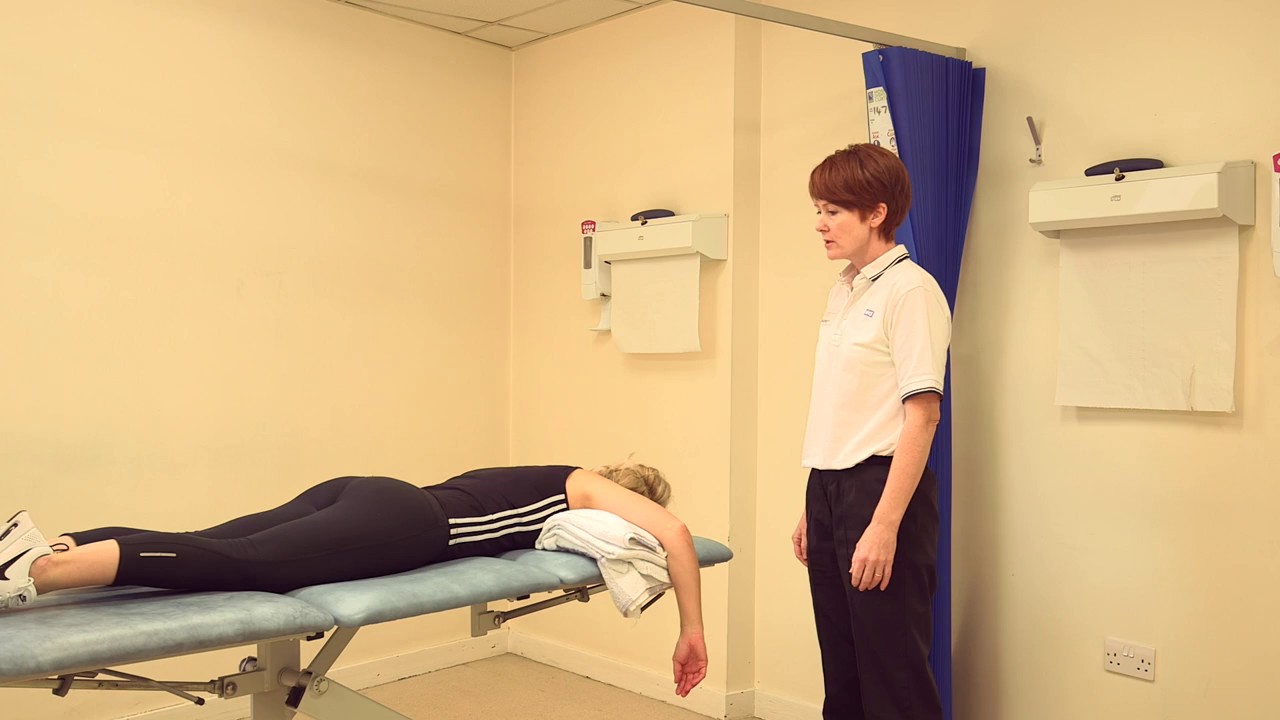 Shoulder rotation - prone lying - YouTube