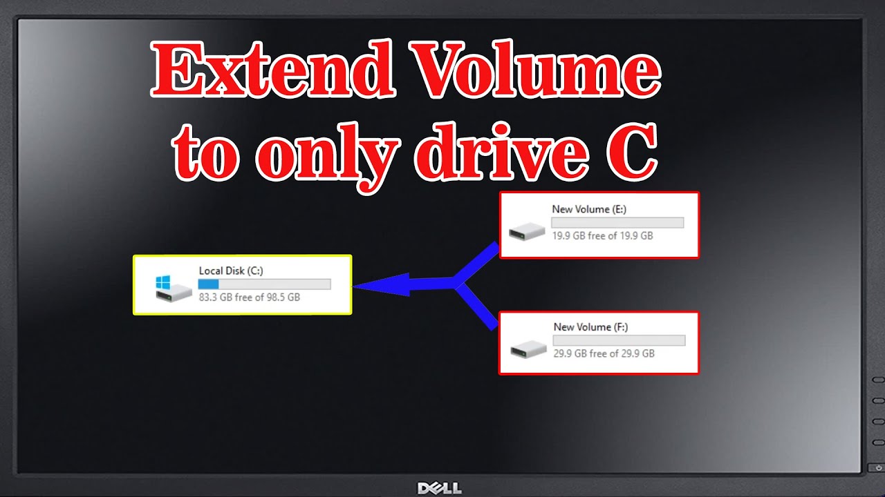 How to extend volume to only drive C - YouTube