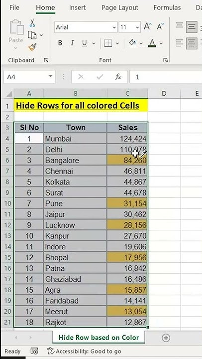 How to Hide Multiple Rows in Excel shortcut | MS Excel | #shorts - YouTube