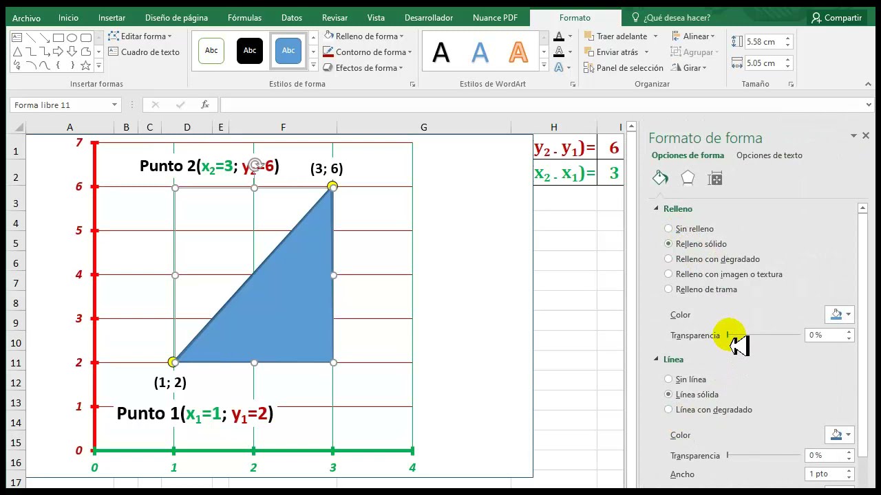 Geometría_1. Didáctica de la Matemática con Excel. La pendiente de una ...