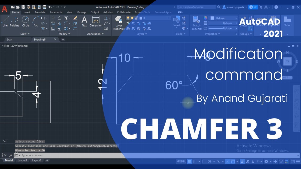 CAD: Chamfer Multiple (Modification Command) - YouTube