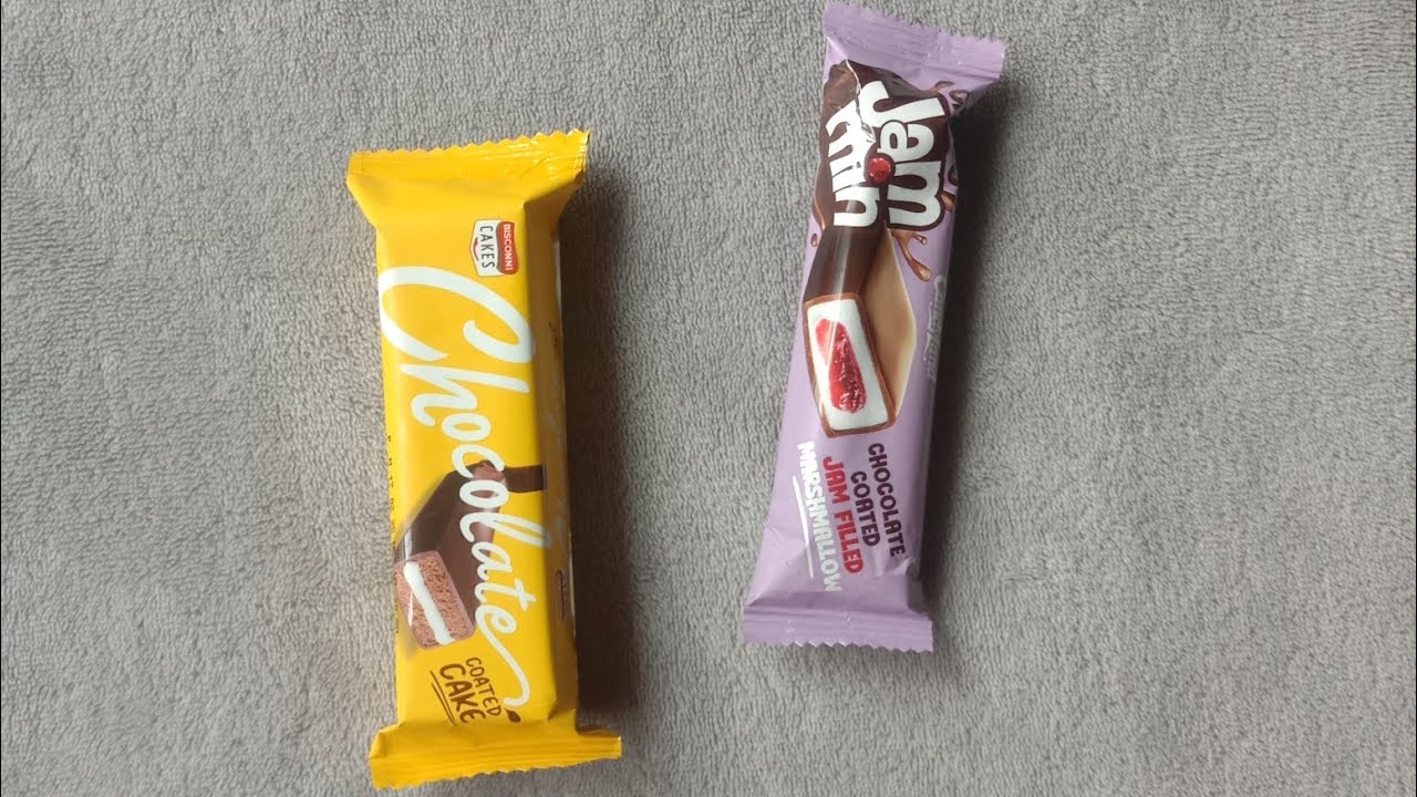 Chocolate coated cake jamin chocolate coated jam filled unboxing Asmr ...