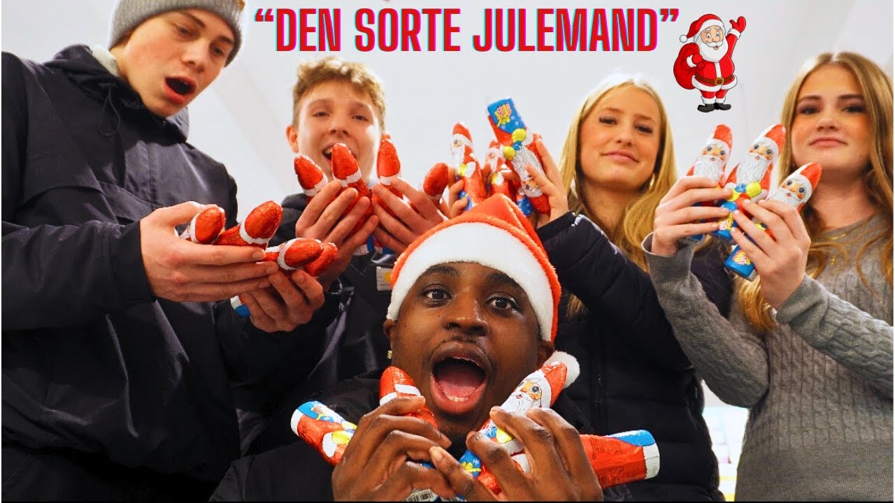 SORT JULEMAND GIVER GRATIS CHOKOLADE VÆK PÅ STRØGET! - YouTube