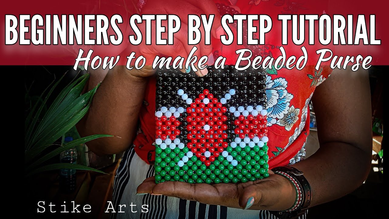 Step by step Tutorial on how to make a mini bag purse using beads - YouTube