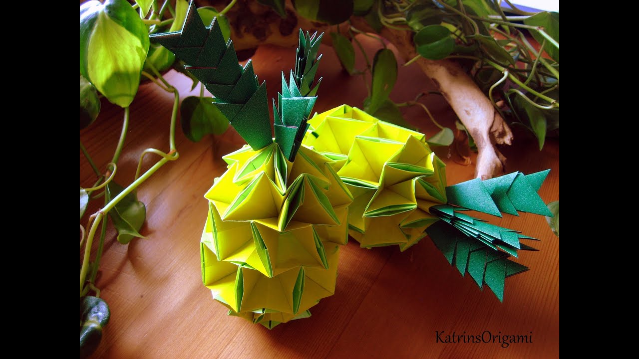 Origami Pineapple ( Modular ) - YouTube