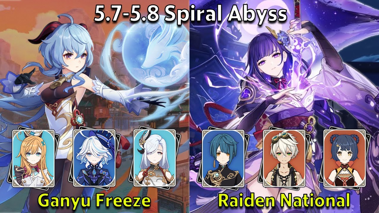 C0 Ganyu Freeze & C2 Raiden National - Genshin Impact 5.7-5.8 Spiral ...