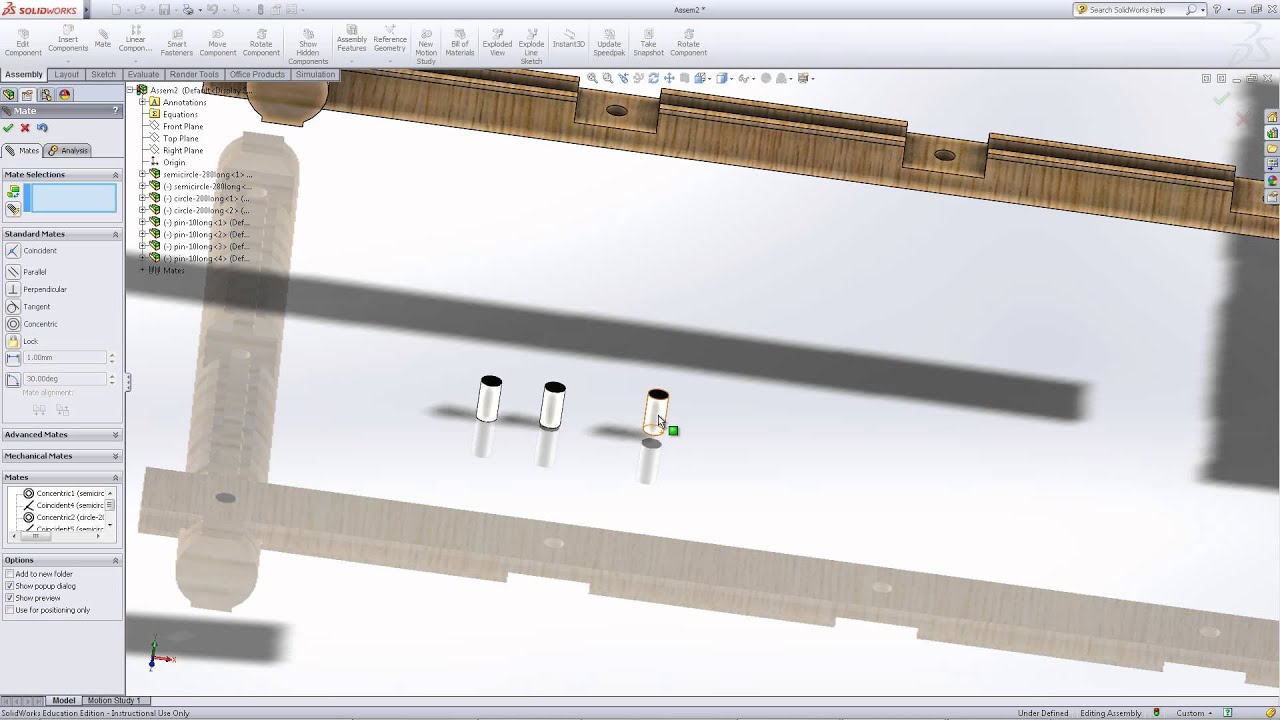 Creating a Log Cabin in SolidWorks - Part 13: Assembling Logs - YouTube