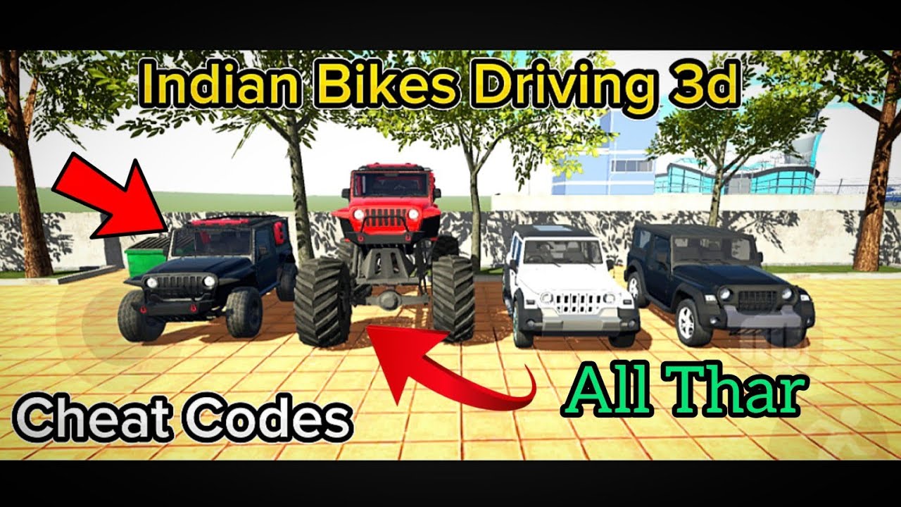 All Thar Cheat Codes | Indian Bikes Driving 3D #thar - YouTube