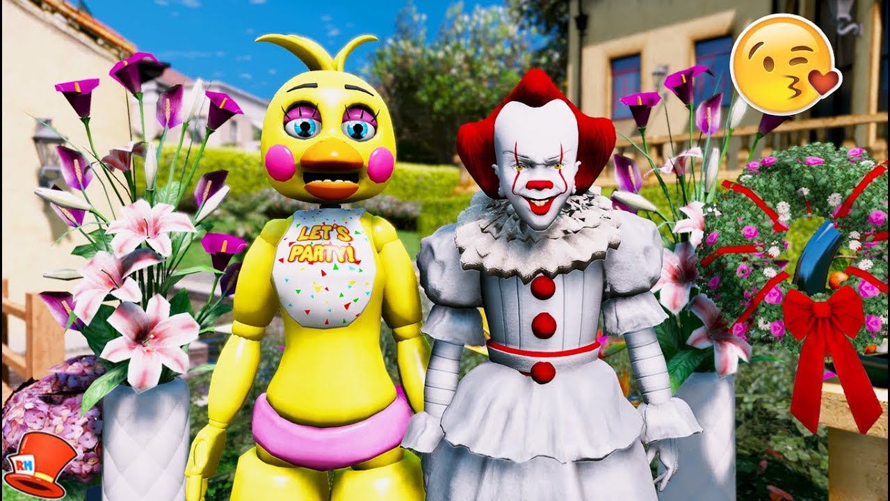 FIRST ANIMATRONIC DATE! PENNYWISE & TOY CHICA! (GTA 5 Mods FNAF ...
