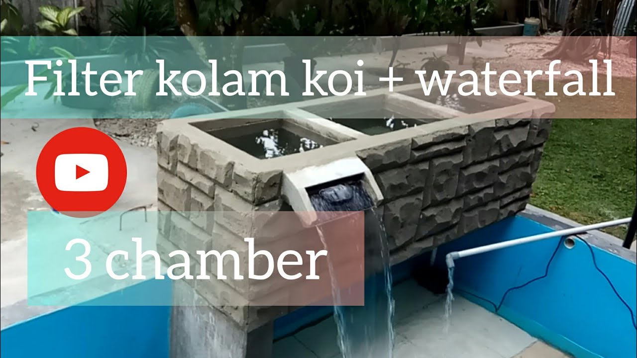 Filter diatas bak kolam koi + waterfall - YouTube