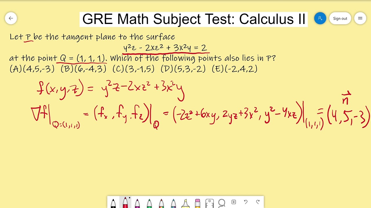 Cracking the GRE Math Subject Test - Calculus II #16 (Medium) - YouTube