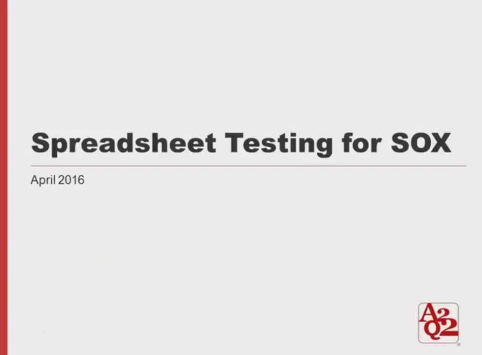 #40 | Spreadsheet Testing for SOX - YouTube