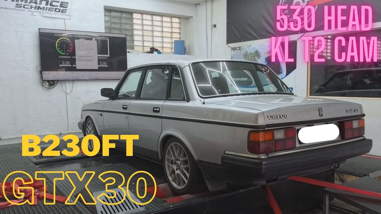Volvo 244 B230 8V Turbo GTX3076R Gen2 Dyno Mapping Session 340hp - YouTube