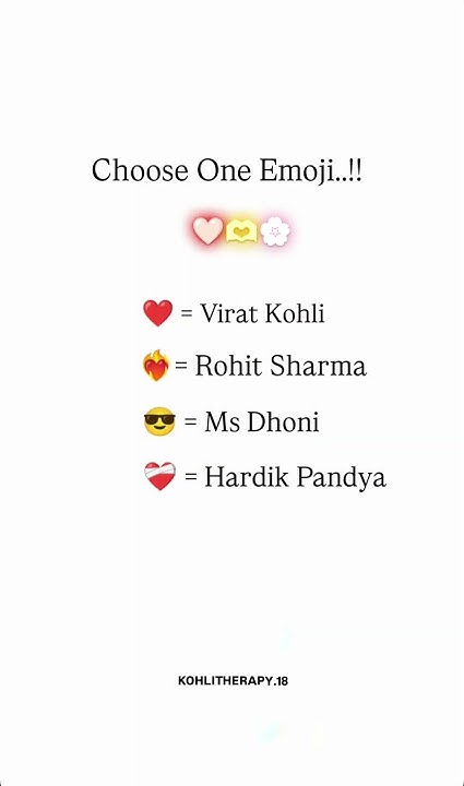 || Choose one emoji || #viratkohli #rohitsharma #hardikpandya #msdhoni ...