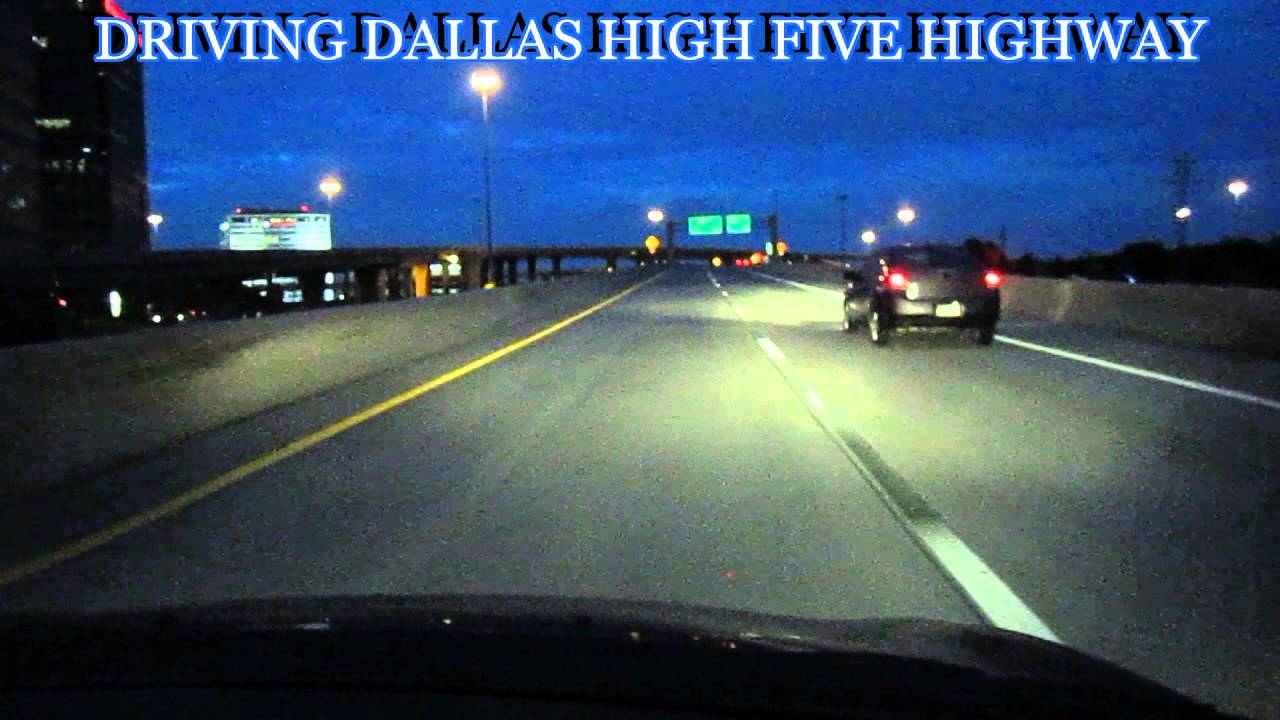 Driving Dallas High Five Highway At Night - YouTube