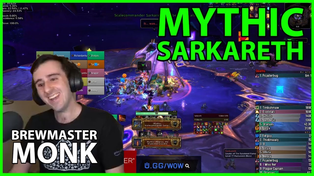 Mythic Sarkareth World 26th - Brewmaster Monk - YouTube