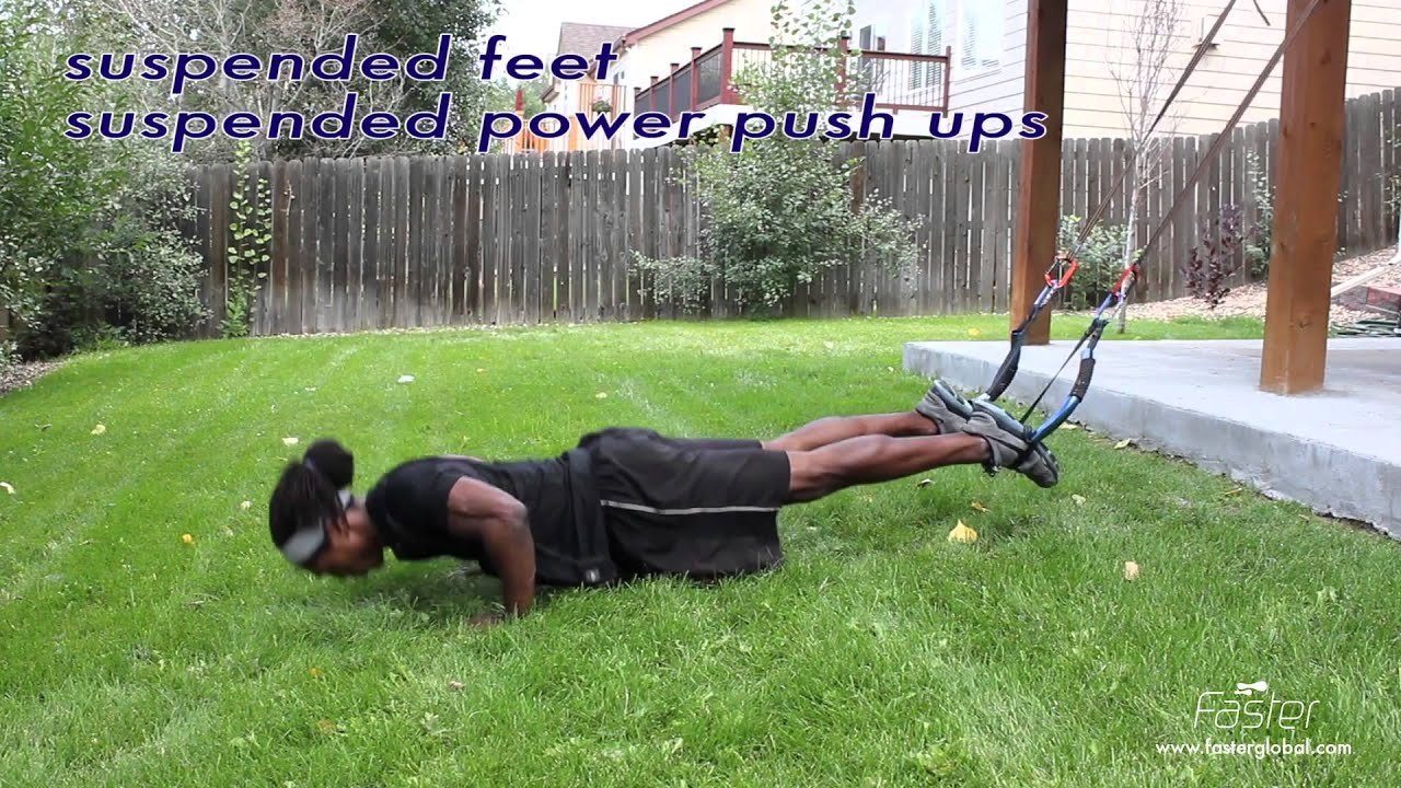 suspended feet suspended power push ups - YouTube