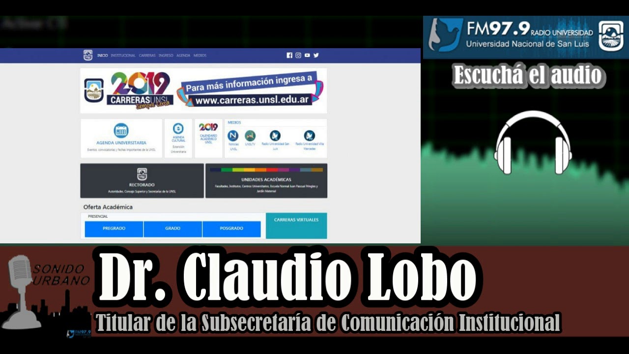 Dr. Claudio Lobo, subsecretario de Comunicación Institucional UNSL ...