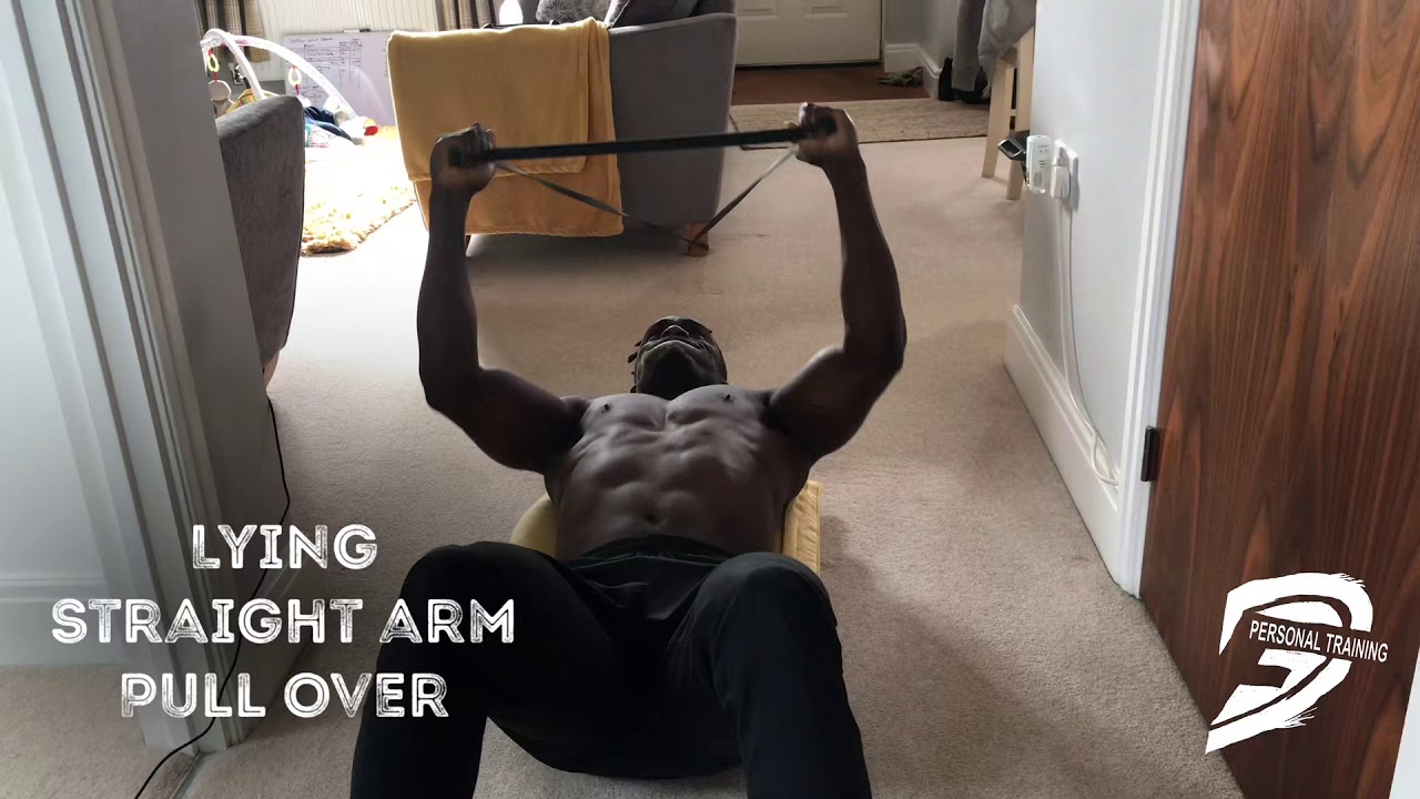 Resistance band Lying Straight Arm Pull Over - YouTube