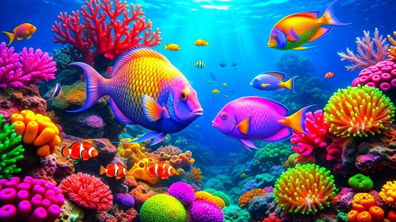 8K ULTRA HD Ocean Meditation – Soothing Sea Animals With Colorful Coral ...