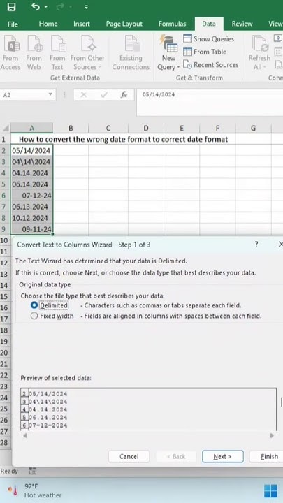 How to convert the wrong date format to correct date format - YouTube