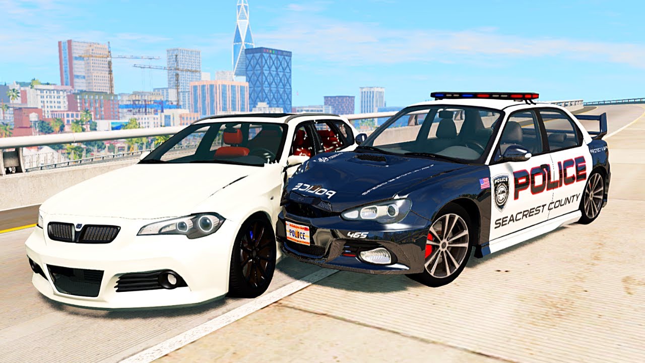 BeamNG Drive - Crazy Police Chases & Crashes Compilation #2 - YouTube