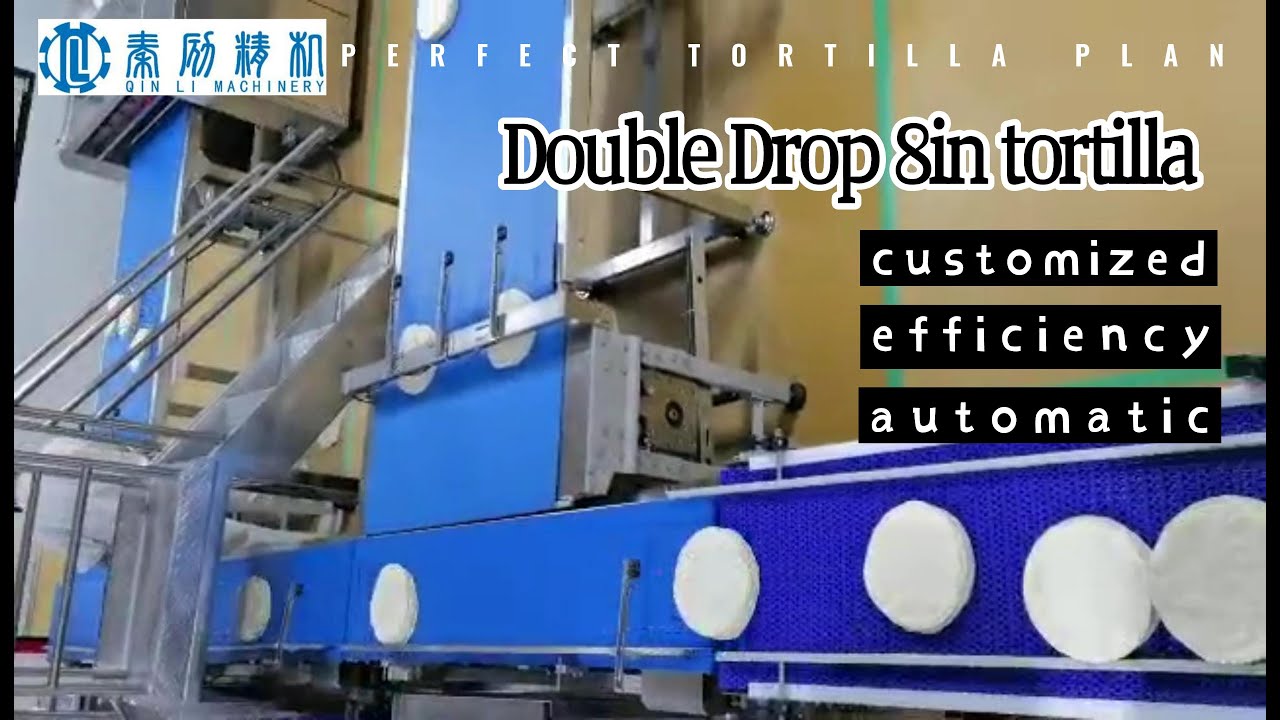 Double Drop 8in tortilla production line - YouTube