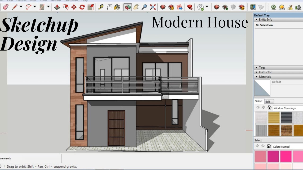 Making 2 Storey Exterior House Design in SketchUp | 8mx11m - YouTube